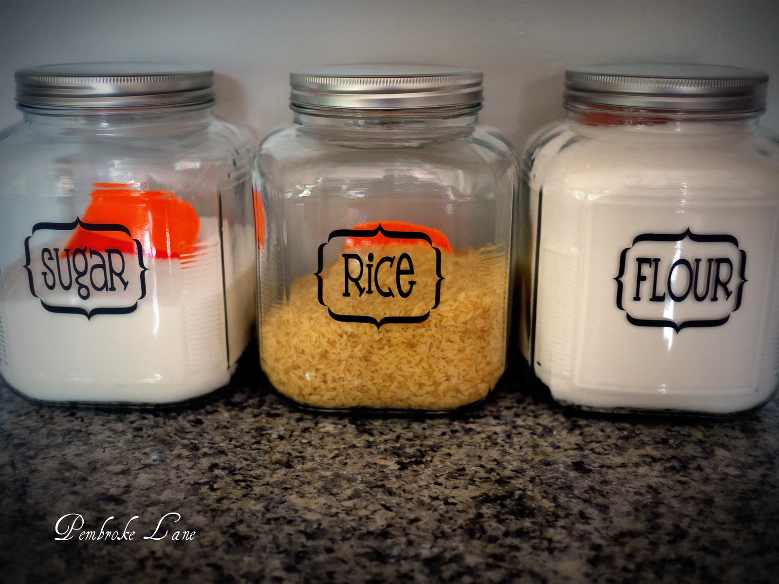 Pembroke Lane: Labeled Glass Pantry Jars & a Vinyl Transfer Tutorial