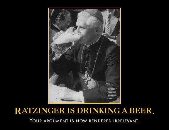 The Badger Catholic: Ratzinger is drinking a beer