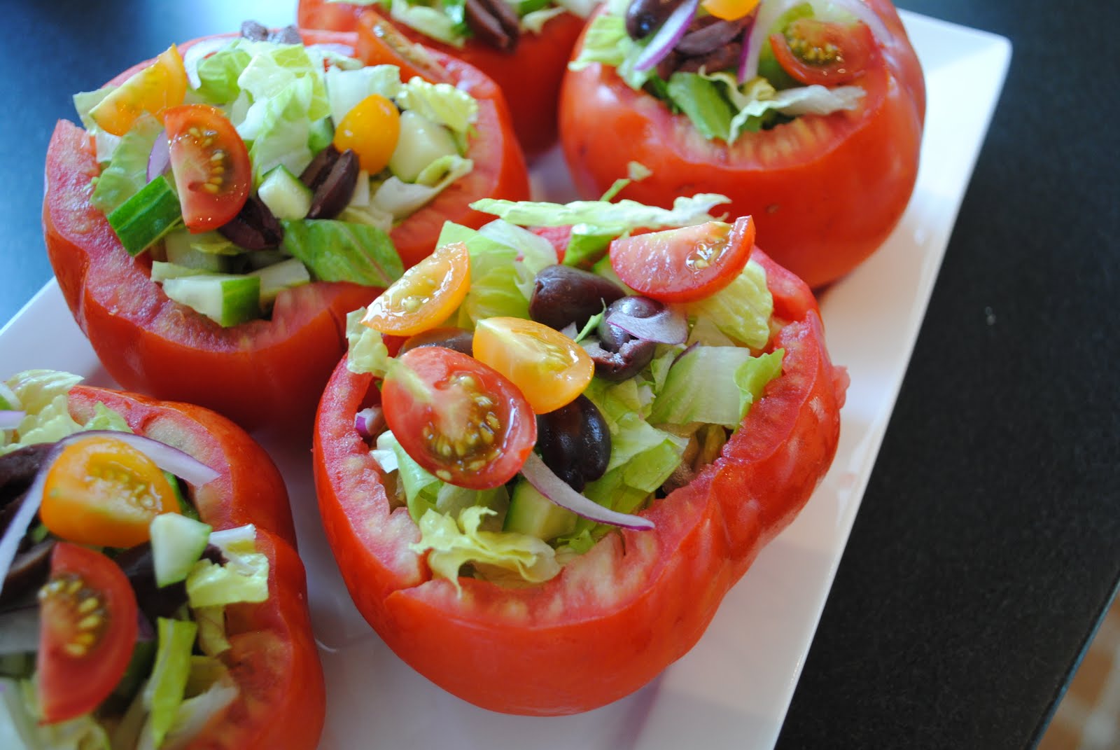 The Starter Knife: Greek Salad Stuffed Heirloom Tomatoes