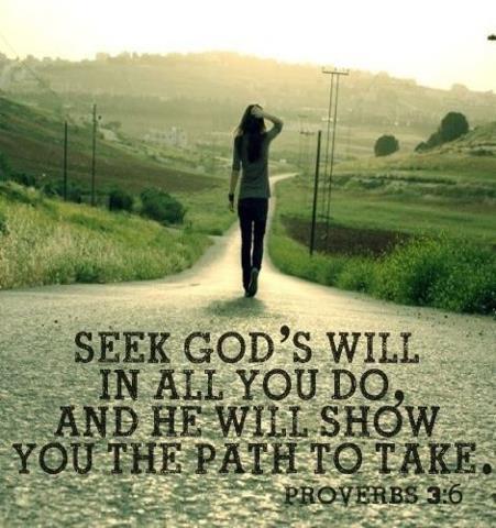 Seek God's will in all you do, and He will show you the path to take ...
