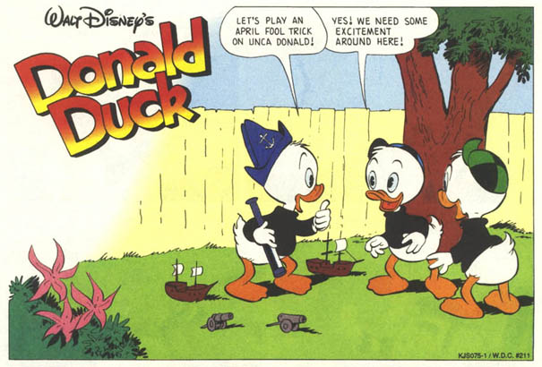 Disney Comics Randomness: What's green and fuzzy and has eight legs?