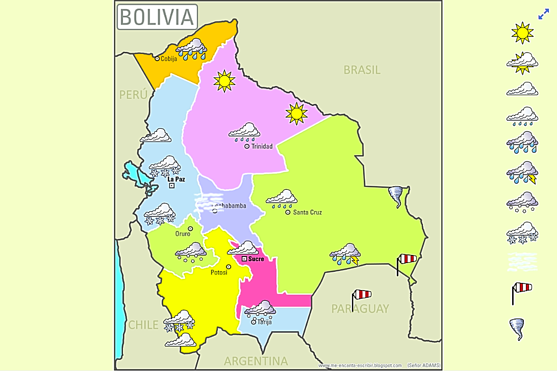 Me encanta escribir en español: El tiempo atmosférico en Bolivia.