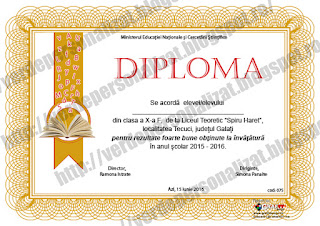 verde personalizat: Diploma scolara model S075