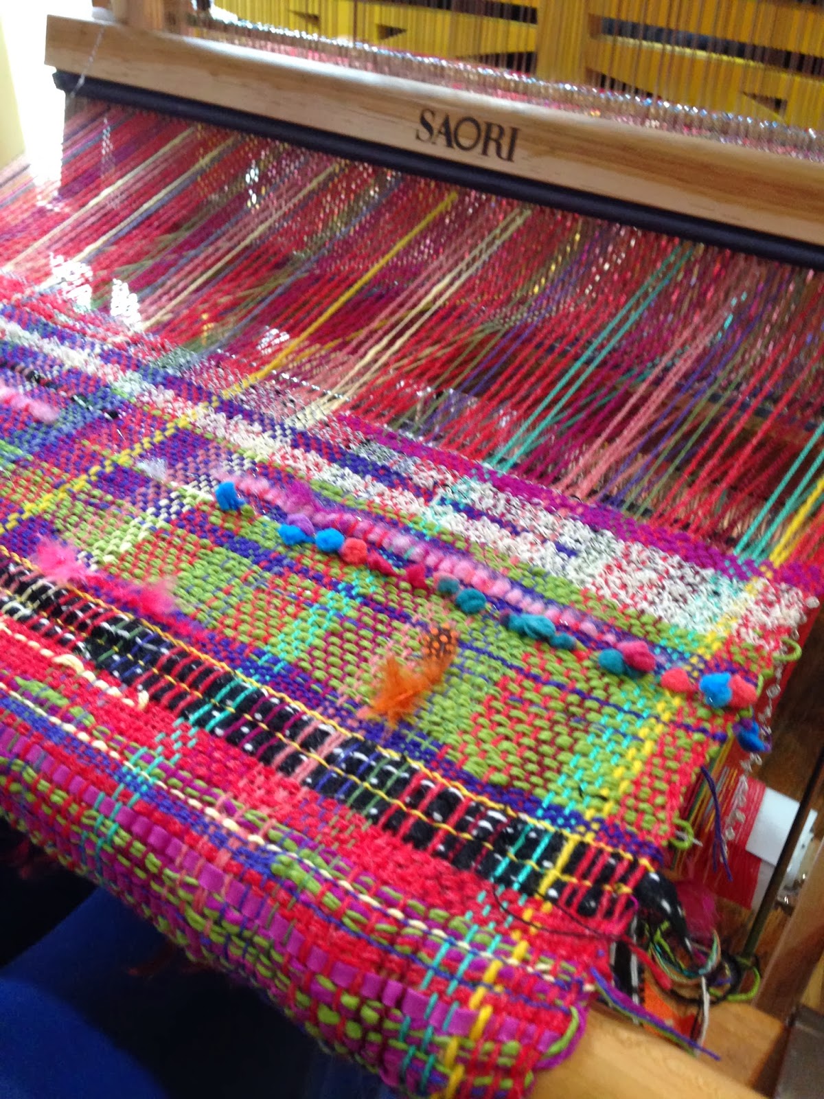 CENTERING WITH FIBER: Saori weaving classes on Fat Tuesday... Madri Gras