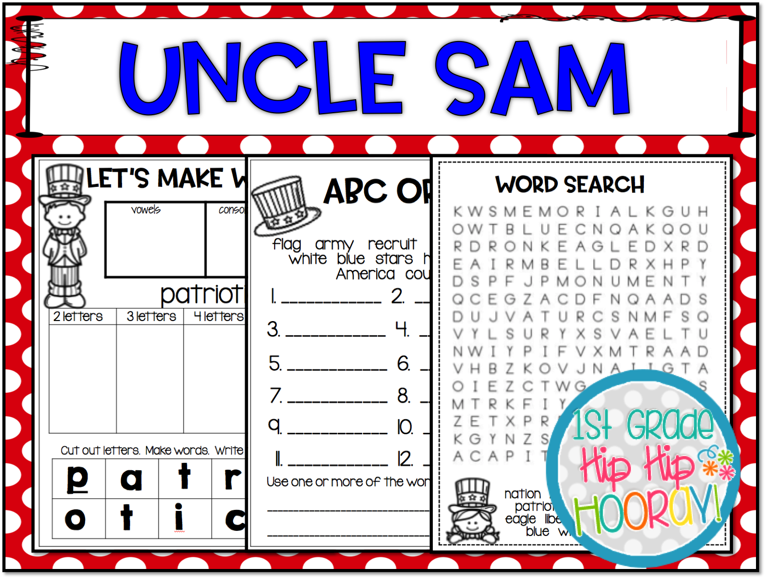 1st Grade Hip Hip Hooray!: Uncle Sam Day September 13th