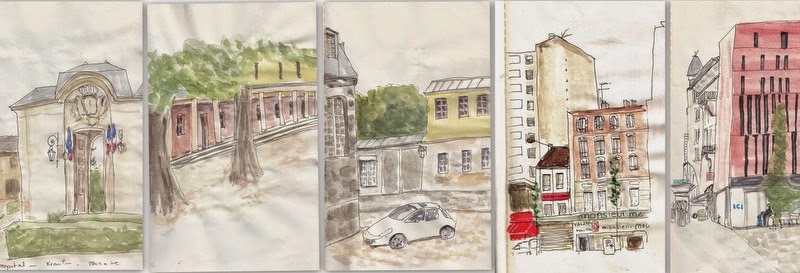 Urban Sketchers Paris: Promenade en croquant sur la RD7 avec Simo Capecchi