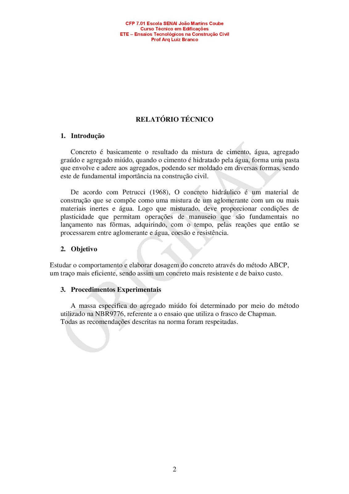 Modelo De Um Relatorio Simples - FDPLEARN