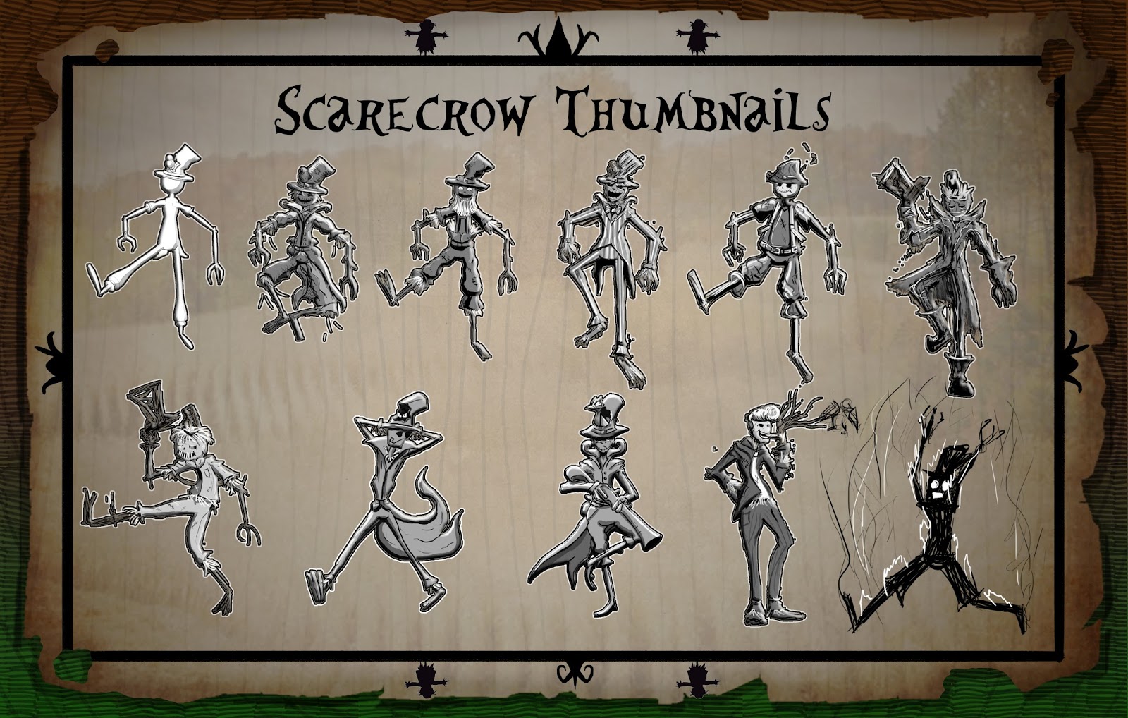 Michael Vogel FIEA Art Blog: 2D Week 11 Scarecrow Thumbnails