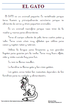 VERBO LEER: COMPRENSIÓN LECTORA: animales