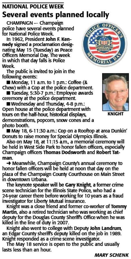 Cheat Sheet: C-U Local: Champaign and County Police Week Events