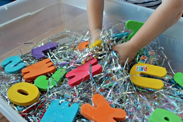 New Year's Party Sensory Bin Activity for Preschoolers | Sunny Day Family
