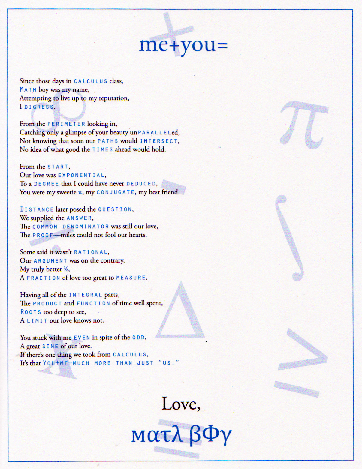 Love Poems Using Math Terms | True Love Quotes