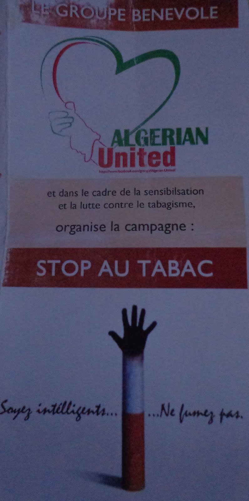 TLEMCEN: sensibilisation et lutte contre le tabagisme par Algérian United.