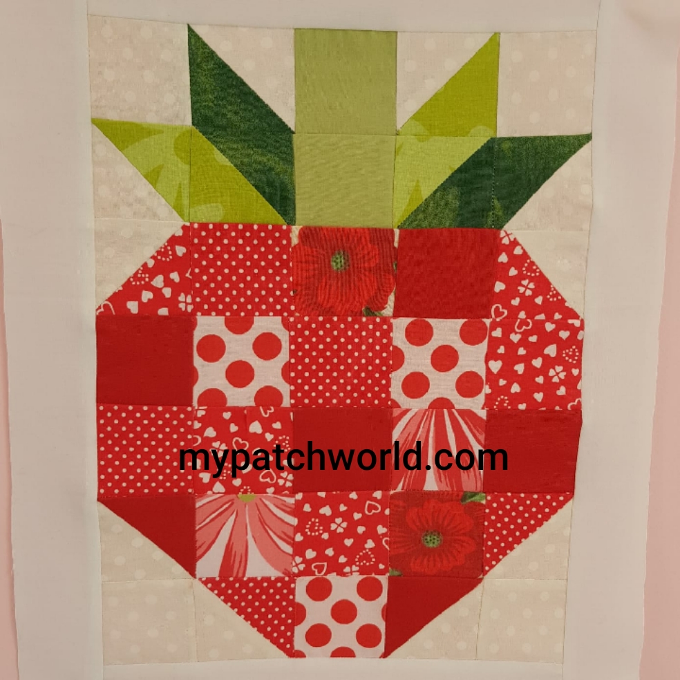 strawberry block tutorial | All about patchwork and quilting