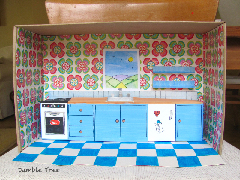 Jumble Tree: Shoebox kitchen - walls and floor