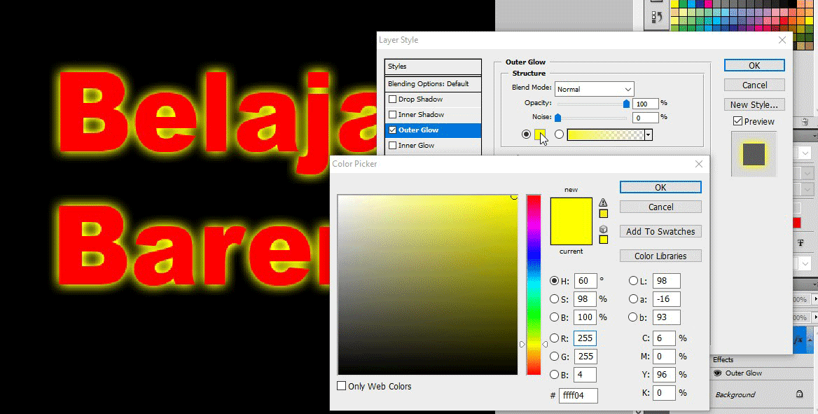 Belajar bareng : Belajar menggunakan layer style di Adobe Photoshop
