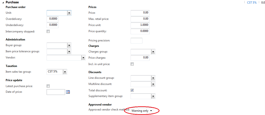 Inventory dimension Warehouse must be specified in AX 2012 - Microsoft ...