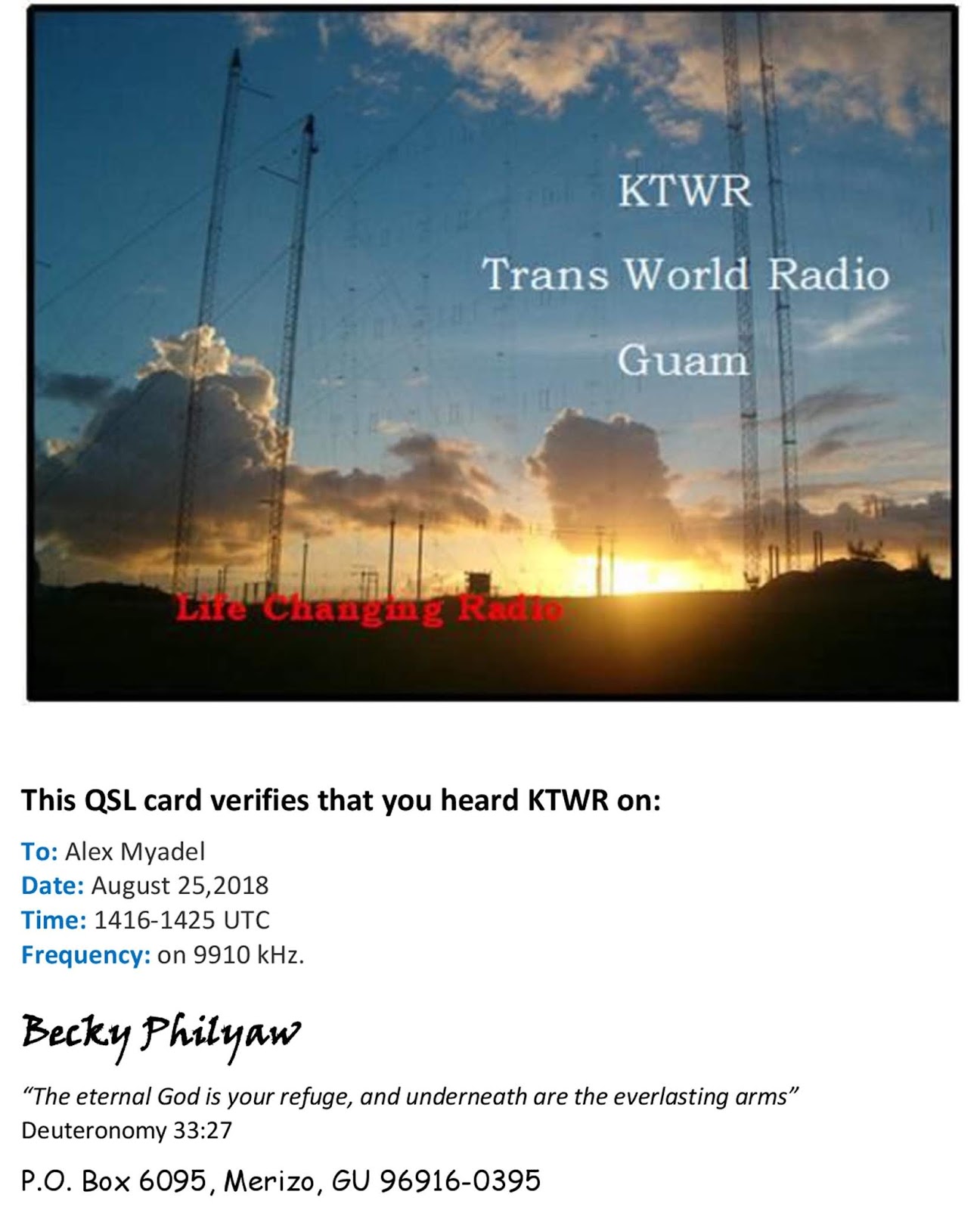 SHORTWAVE BLOG FROM BELARUS: QSL TWR India