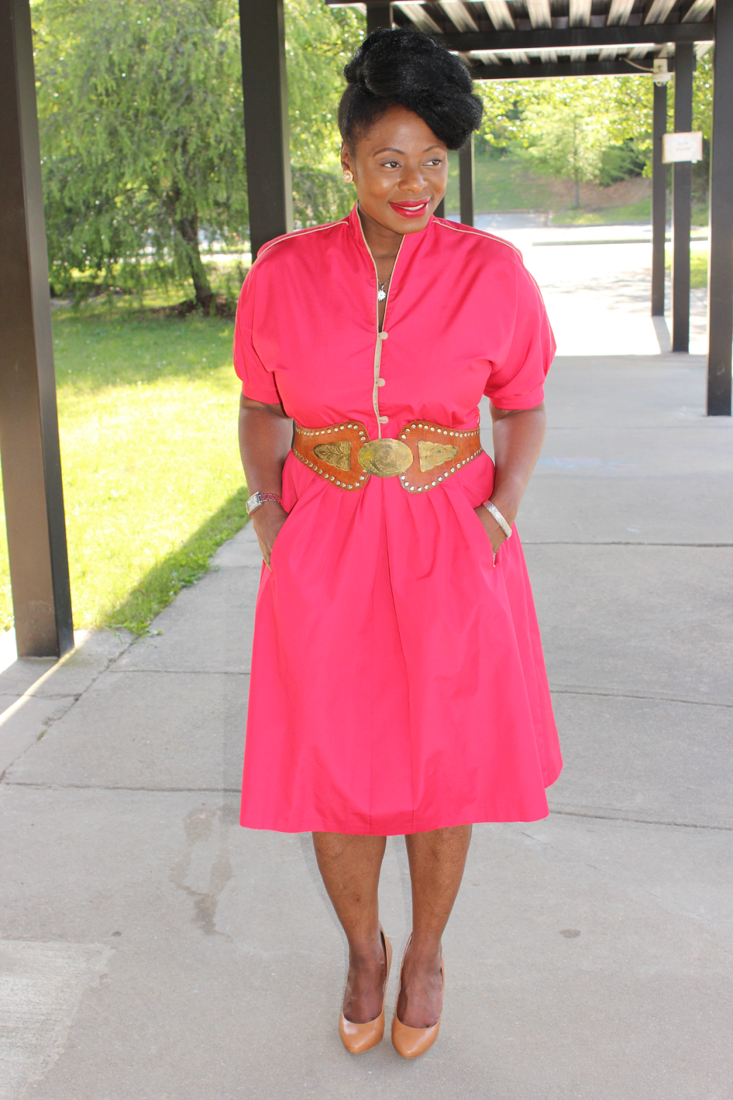 JustJewels4U: Vintage and Thrift: Pink Retro Vintage Dress