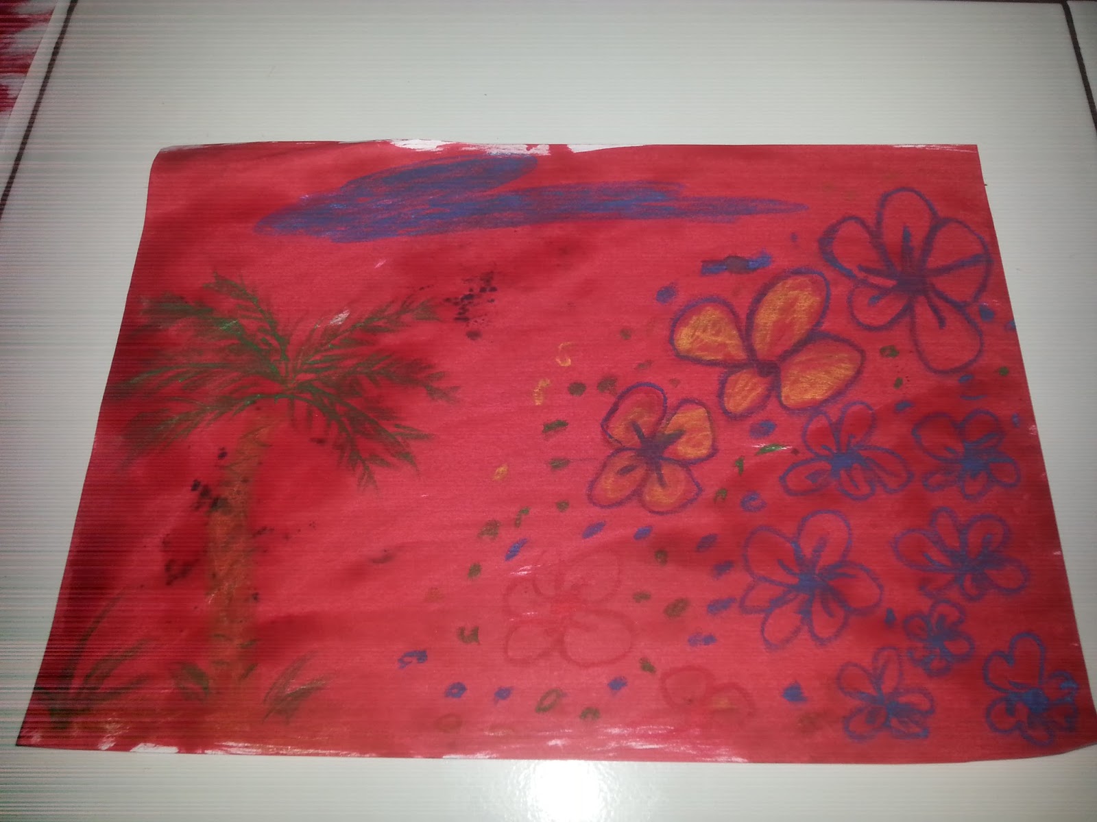 Praktik Cetak Tinggi dan Membatik dengan krayon dan Lilin