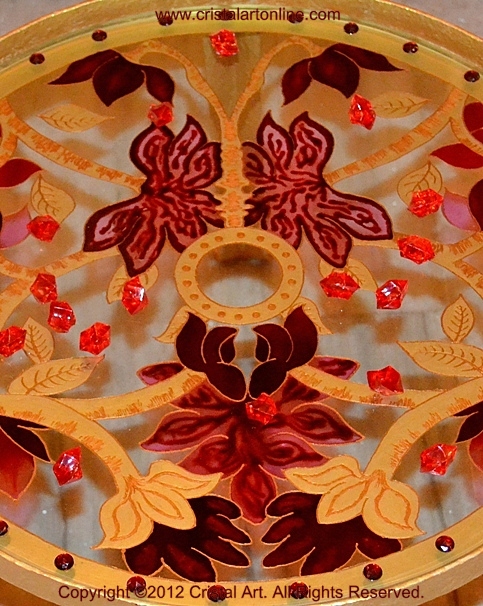 Cristal Art Blog: Glass Table Top in Maroon-Gold