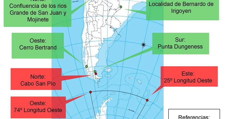 Geografia profesora Paez: Mapa de Puntos Extremos