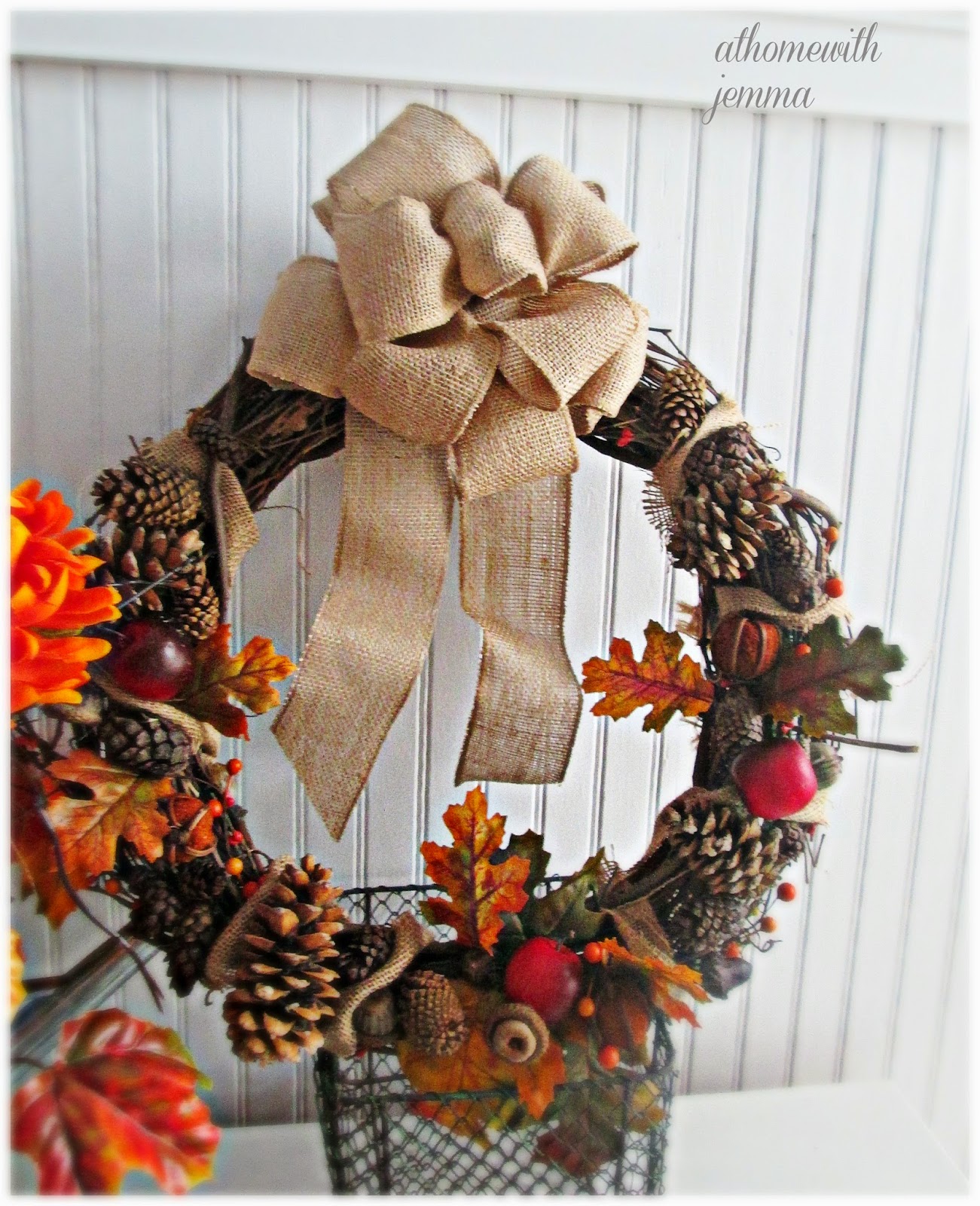 Natural Fall Wreath DIY - At Home with Jemma