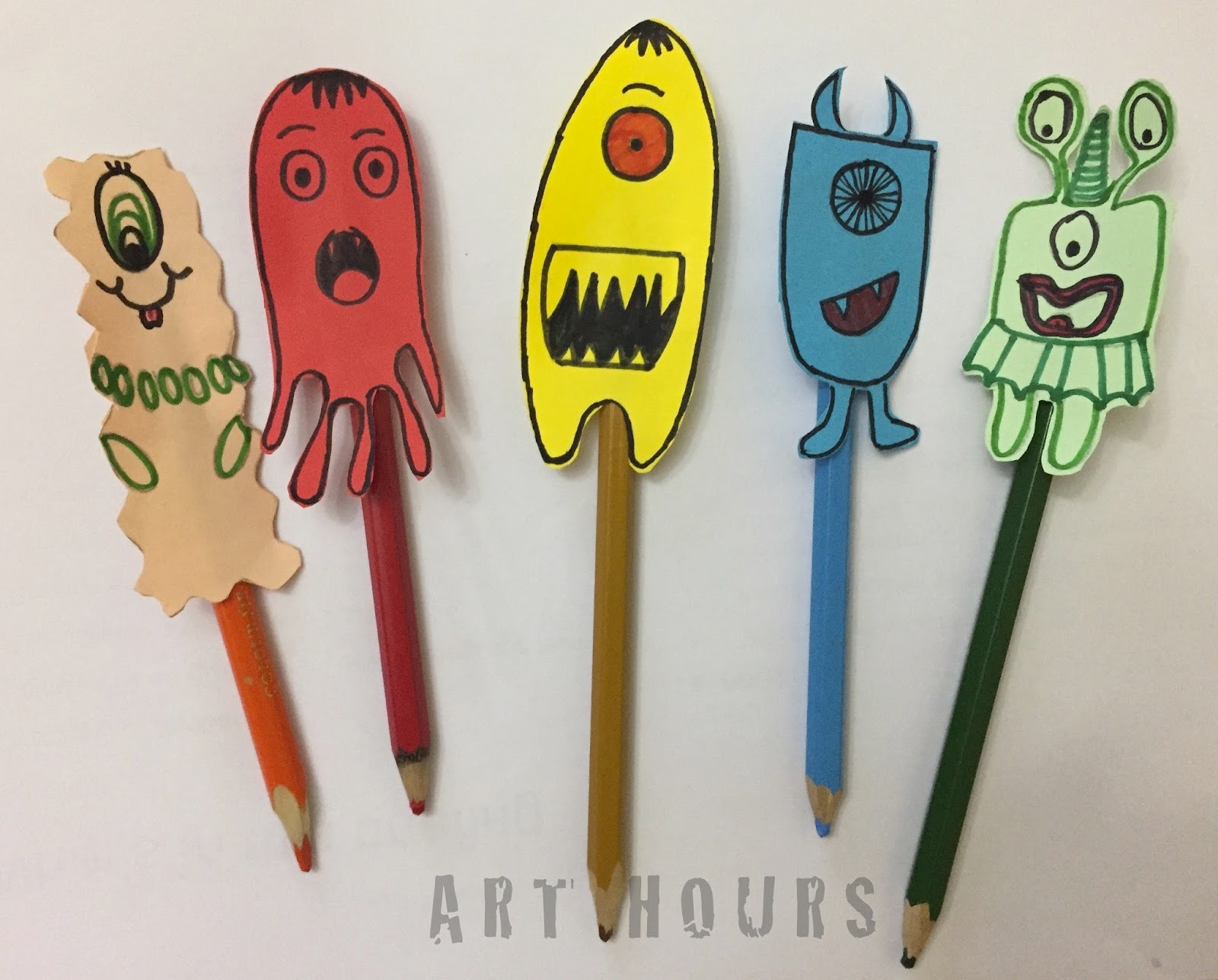 ArchGuide: Cute Monster Pencil Toppers: Easy Papercraft DIY for Kids