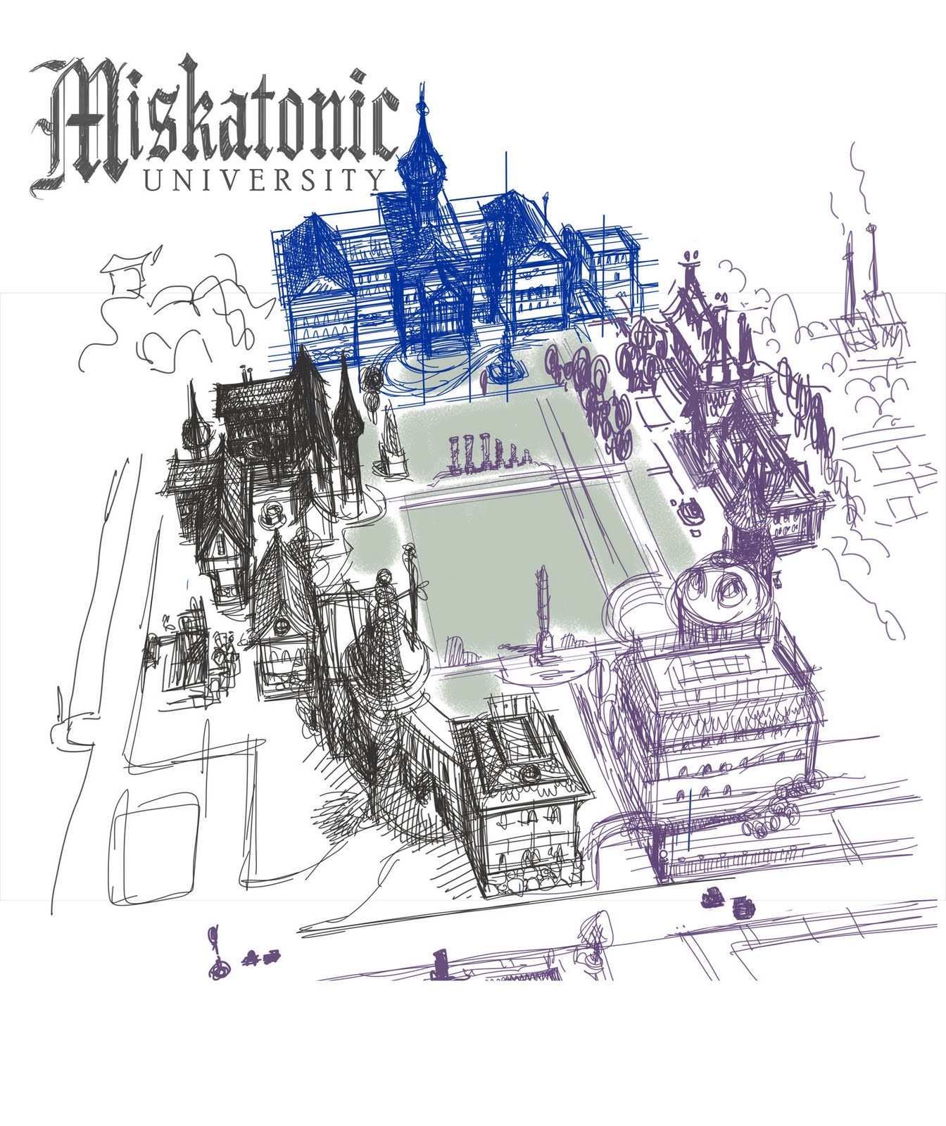 miskatonic_rough.jpg 1,344×1,600 pixels | Campus map, Map, Call of cthulhu