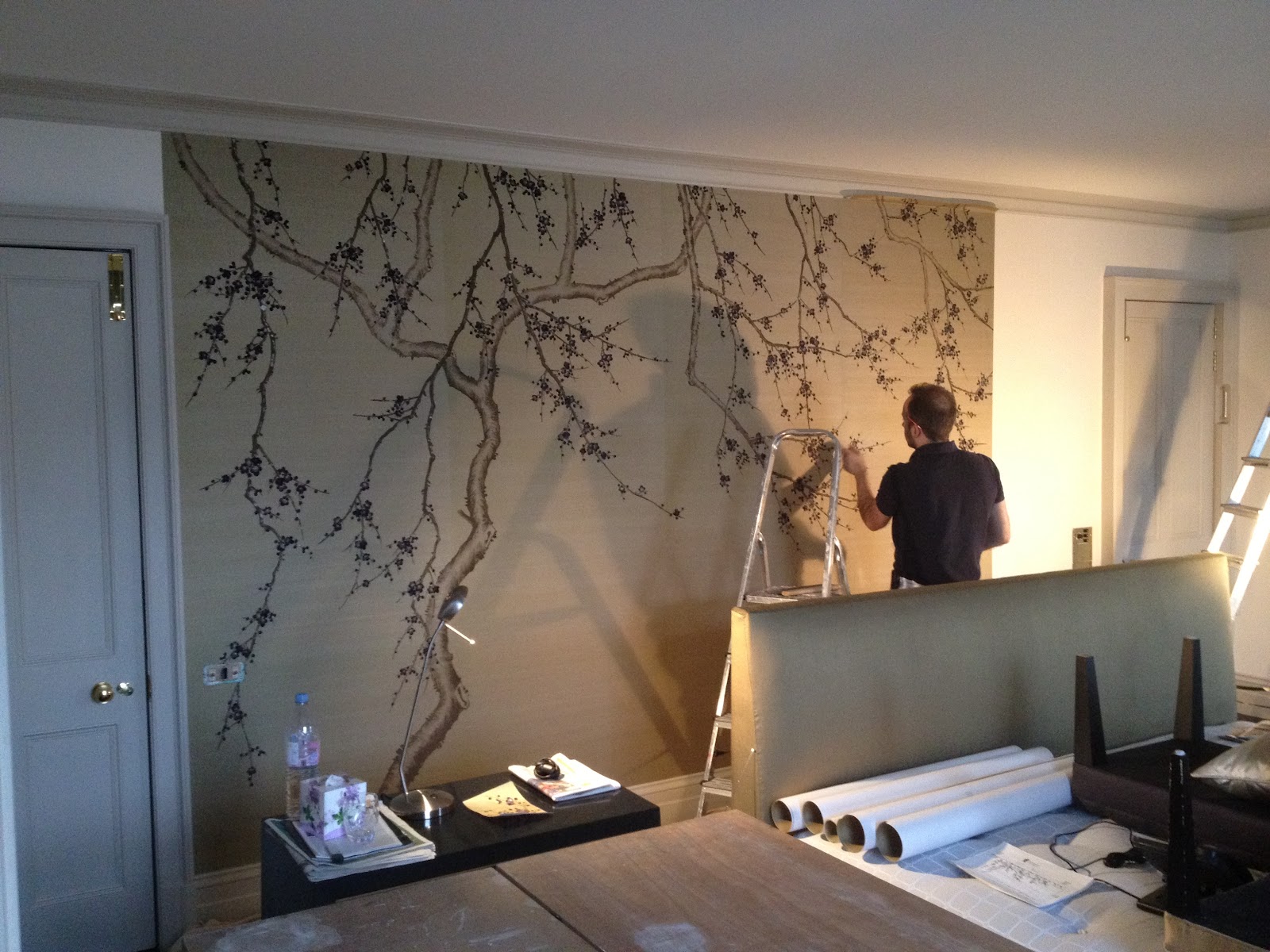 Meads Decorating: Hanging Fromental hand embroidered silk wallpaper