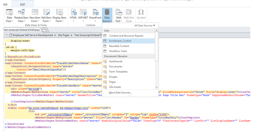 Steve's SharePoint Nuggets: Embed a Data Form Web Part (DFWP) in a ...
