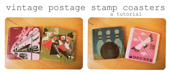 Red Currant Designs: Coaster Tutorial with Vintage Postage Stamps