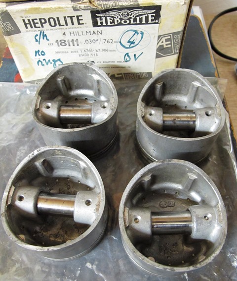 Roys Hillman Imp years: Hillman Imp new piston set