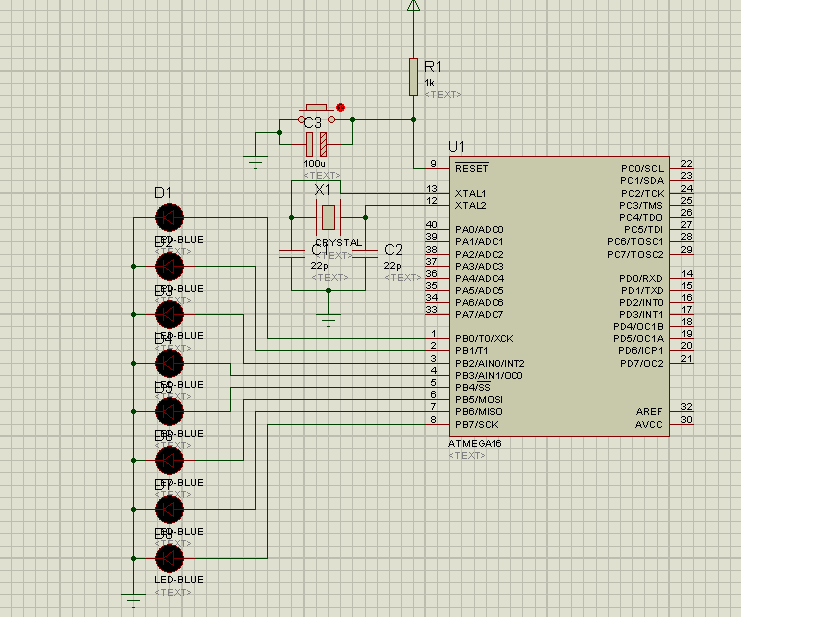 Teknik Elektro: Program ATmega16 : LED