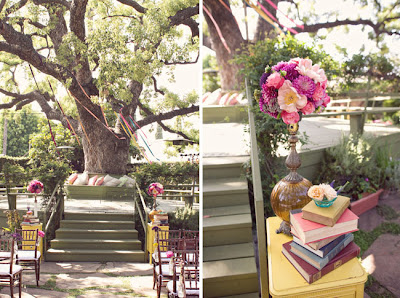 Rustic Country Wedding Ideas: Tree Streamers - decorate the outdoors