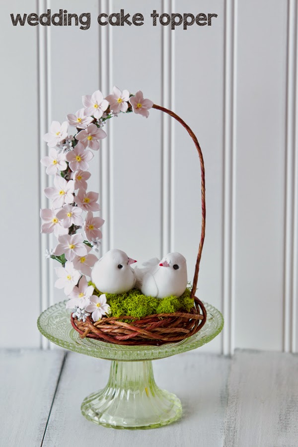 Wedding Cake Bird's Nest topper | Handmade PaPer FloweRs by Maria Noble