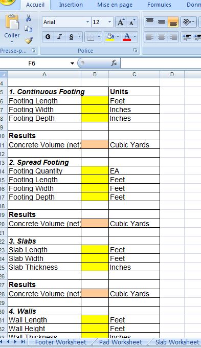 estimation of concrete worksheets - concrete estimator - Civil ...