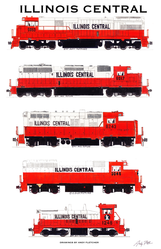 Andy Fletcher Blog-: Illinois Central Locomotives at Markham Yard, Chicago