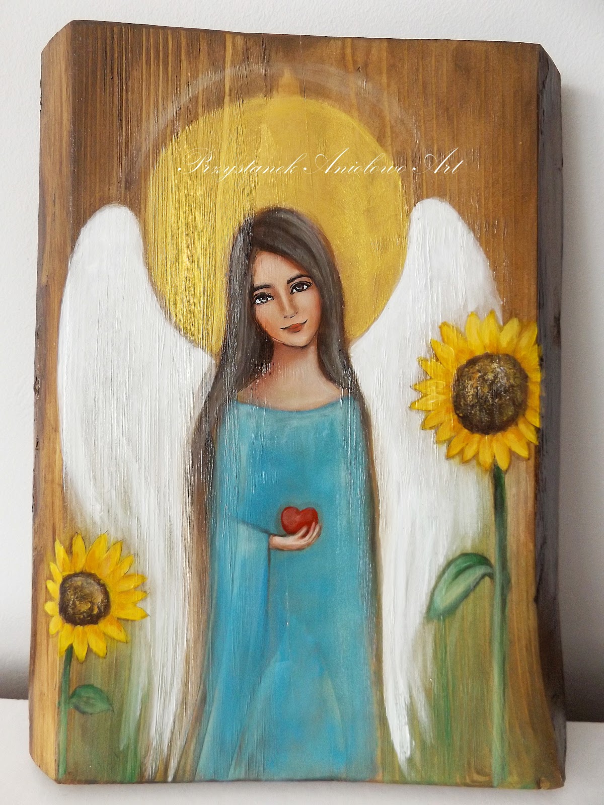 Przystanek Aniołowo Art: Anioły malowane na drewnie