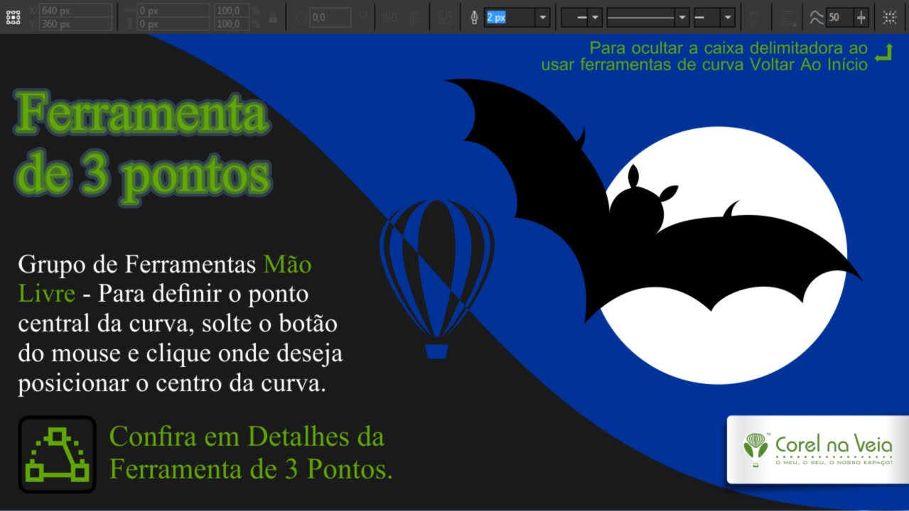 Ferramenta Curva de 3 pontos CorelDRAW 2018 The Secrets - Corel na Veia