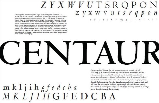 Ardel Design: Centaur Typeface