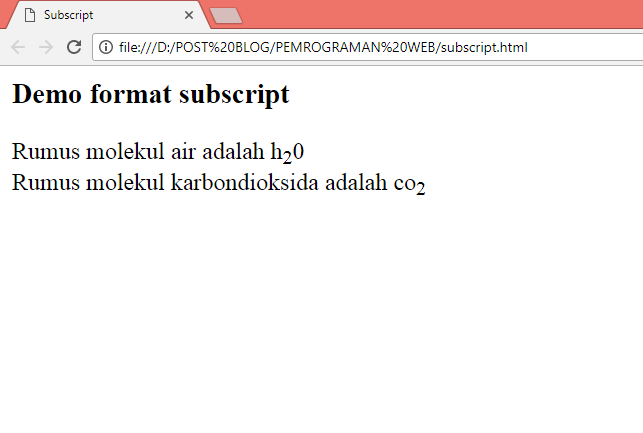 MULTIPENDIDIKAN: FORMAT SUBSCRIPT HTML