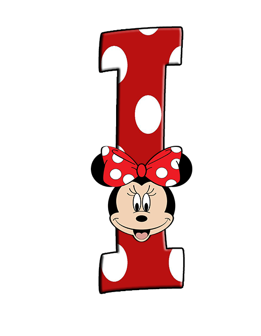 Abecedario de Minnie sobre Letra Roja con Lunares Blancos. Polka Dots ...