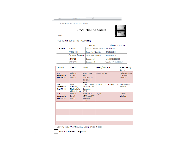 Jemar - AS Media: Planning: Pre-Production Paperwork (Ms Begum)