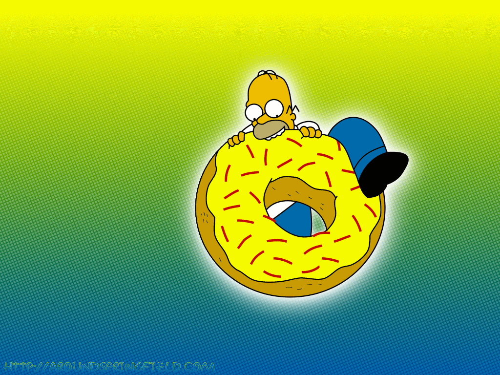FONDOS DE LOS SIMPSON: fondo de pantalla de homero comiendo una rosquilla