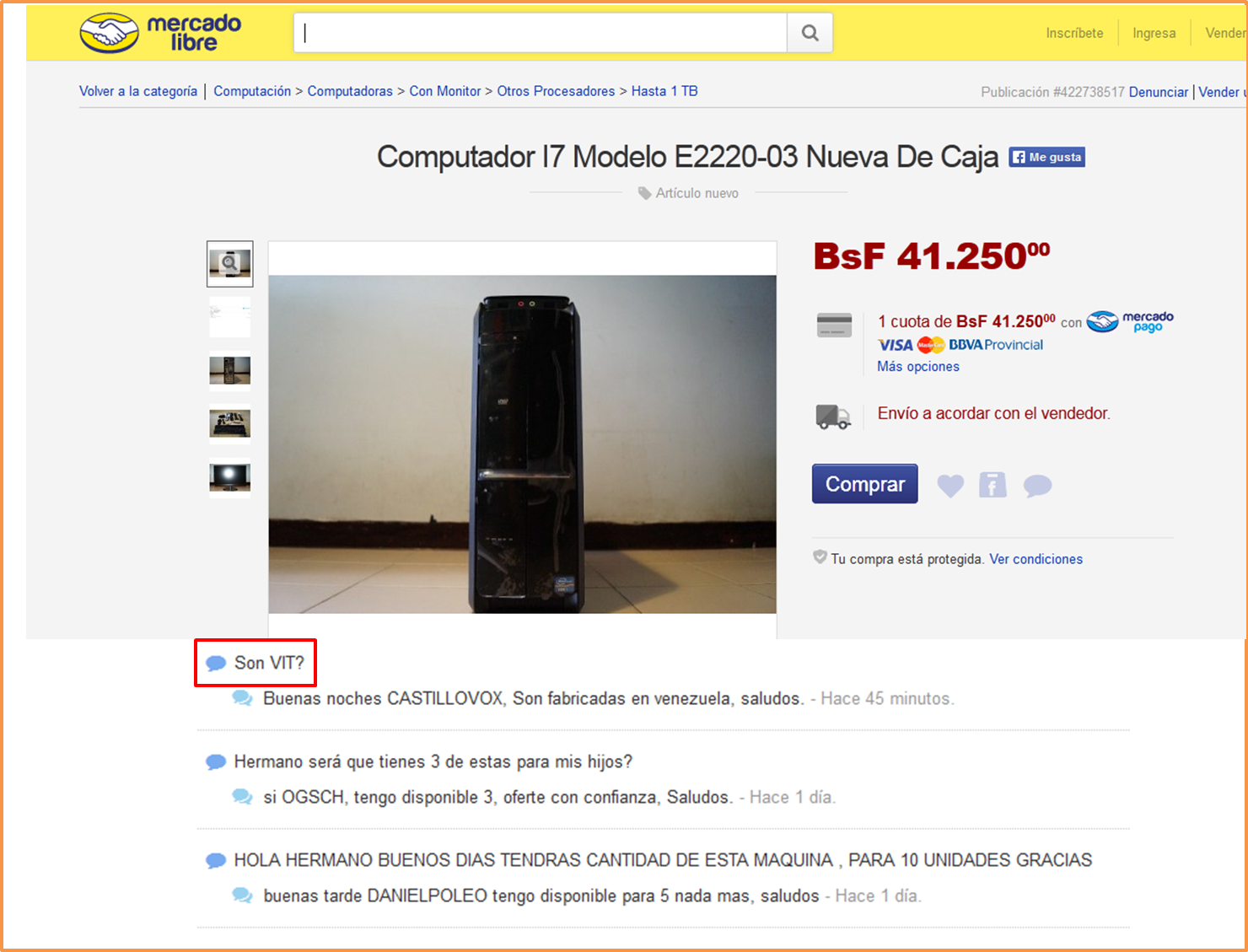 Así revenden en 'MercadoLibre' las computadoras VIT fabricadas por el ...