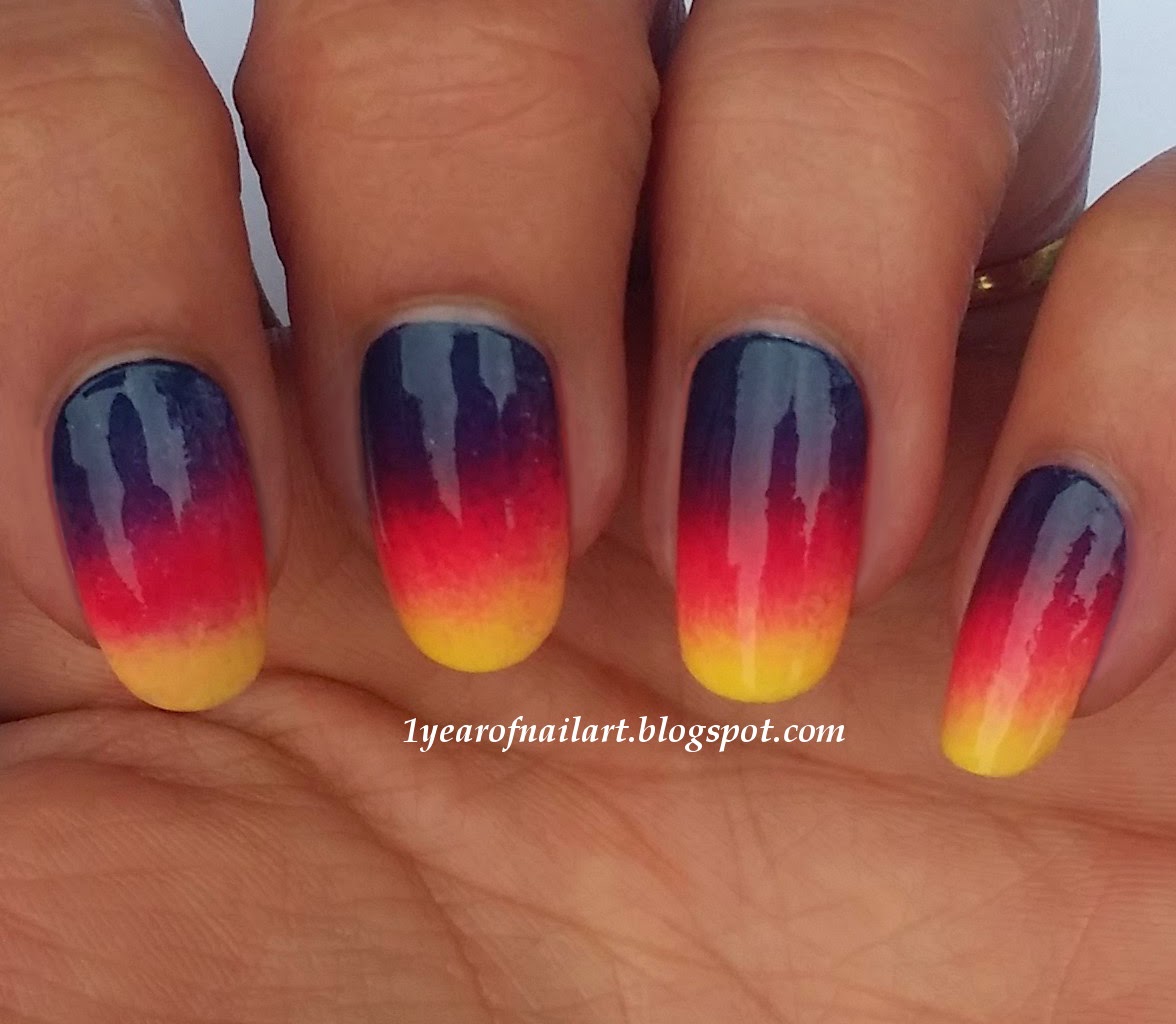 365+ days of nail art: Sunset nails