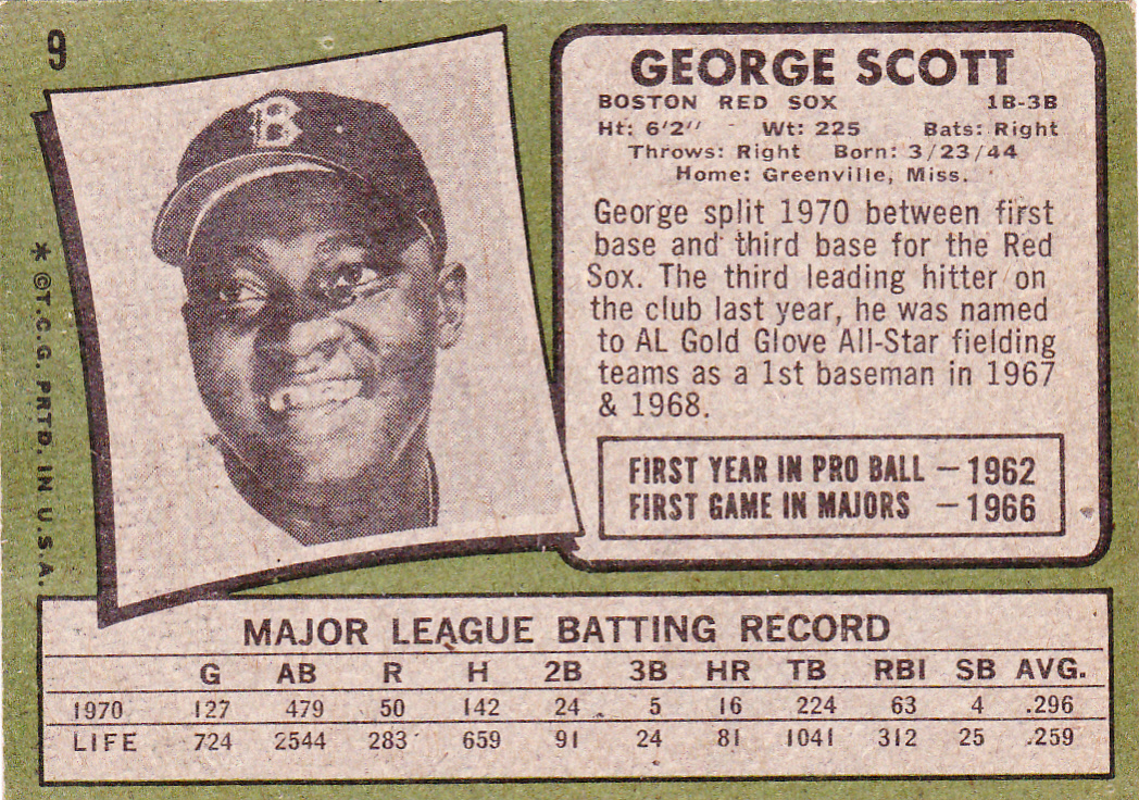 Topps 1971: no. 9 - george scott