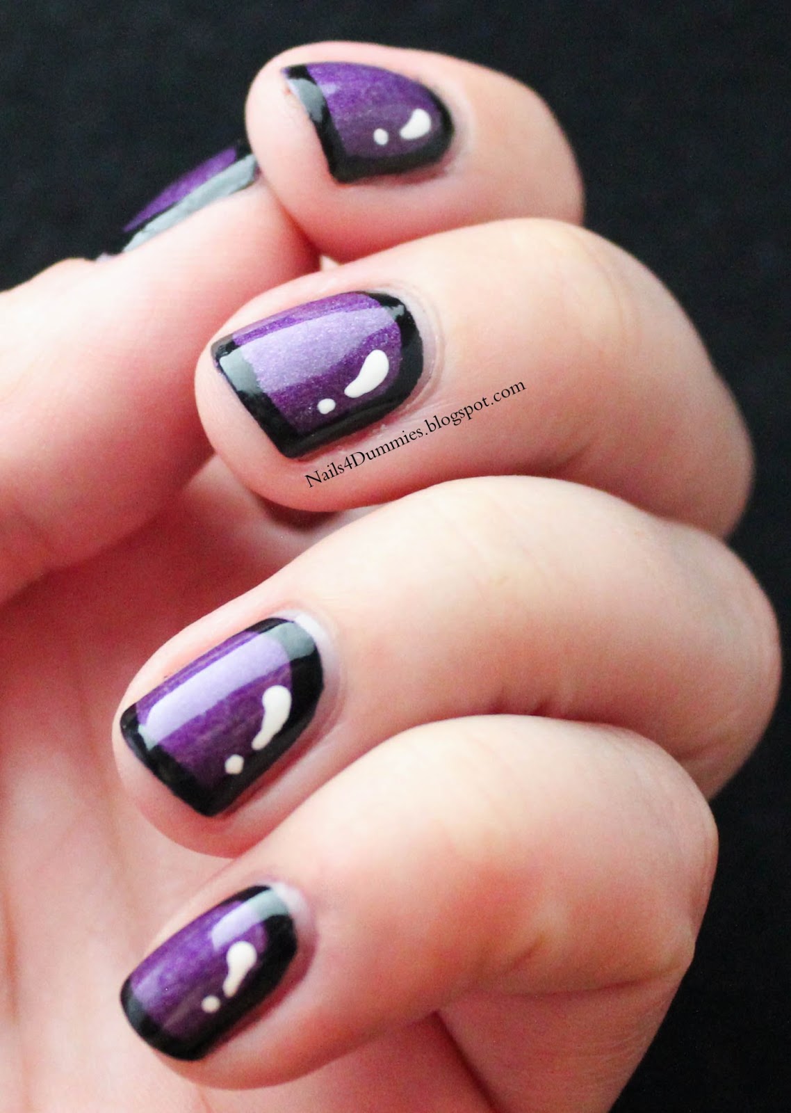 Nails 4 Dummies!: Purple Cartoon Nails