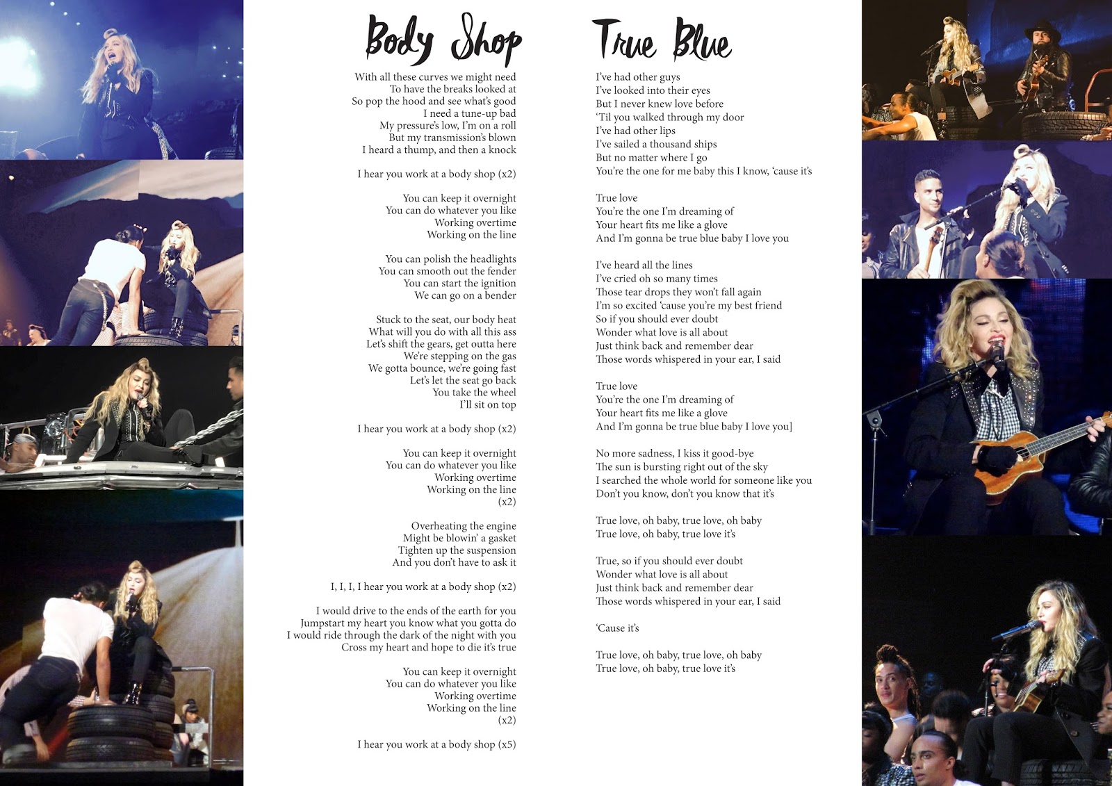 Madonna FanMade Covers: Rebel Heart Tour - Lyrics Book